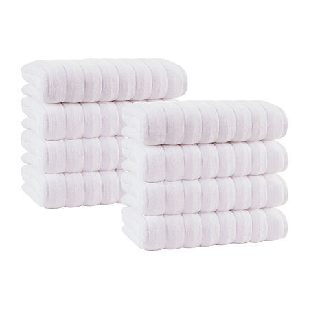 Depera Home Vague Turkish Cotton 8-Pc. Hand Towel Set - White