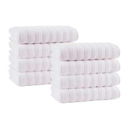 Depera Home Vague Turkish Cotton 8-Pc. Washcloth Set - White