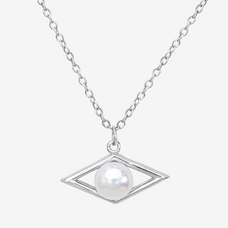 Click here for Silver Treasures Womens White Simulated Pearl Ster... prices