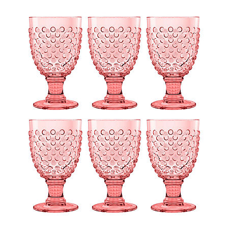 Click here for Abode Homewares Hobnail Goblet Set of 6 - Pink prices