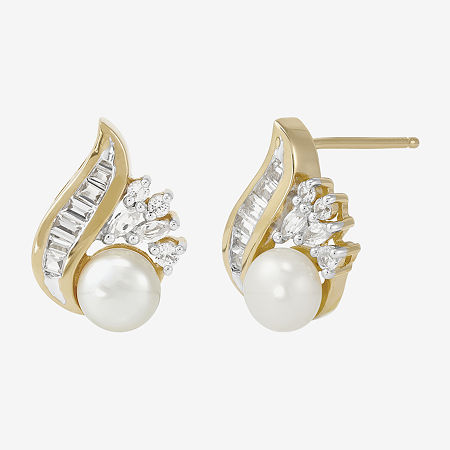 Click here for Cultured Freshwater Pearl Earrings 14K Over Sterli... prices
