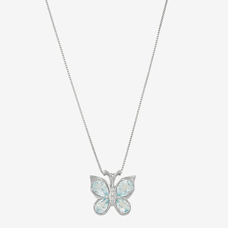 Click here for Aquamarine & Diamond-Accent Butterfly Pendant Neck... prices