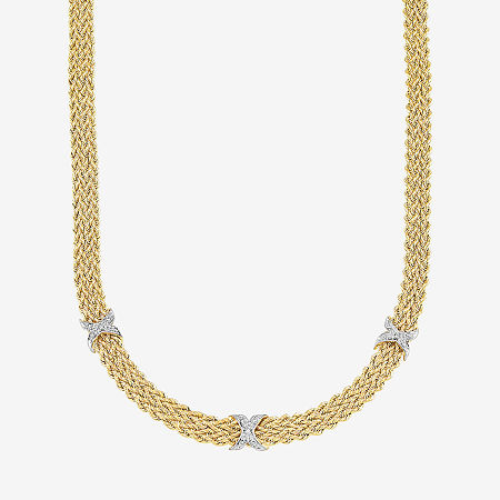 Click here for Womens 18K Gold Over Silver 17 Inch Cable Chain Ne... prices