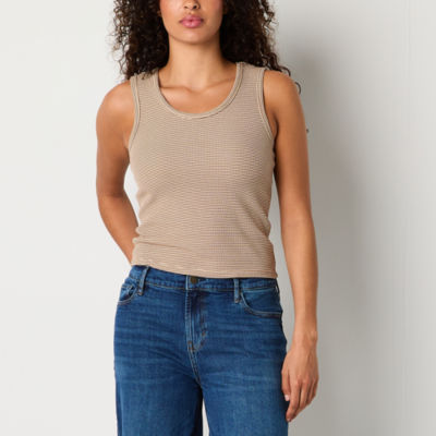 a.n.a Womens Round Neck Sleeveless Tank Top - JCPenney