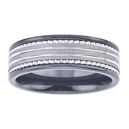 Click here for Mens 8mm Tungsten Carbide & Black Ceramic Wedding... prices