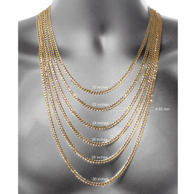 Made in Italy 18K Gold Over Silver 18 Inch Solid Link Chain Necklace ...