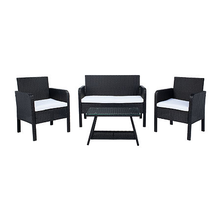 Click here for Aboka 4PC Outdoor Living Set - Black/beige prices