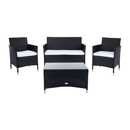 Click here for Bandele 4PC Outdoor Living Set - Black/beige prices