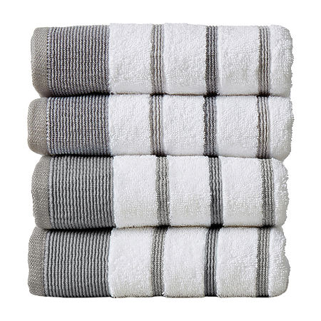 Click here for Linery Stripe 4-pc. Hand Towel  One Size  Gray prices