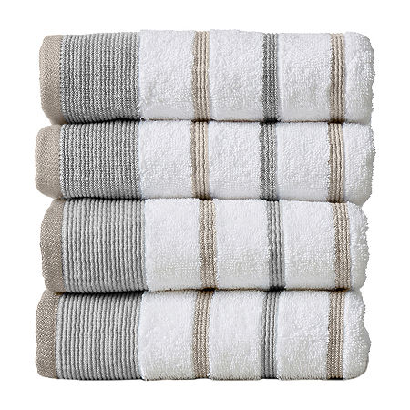 Click here for Linery Stripe 4-pc. Hand Towel  One Size  Gray prices