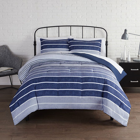 Click here for Serta Billy Midweight Comforter Set  One Size  Blu... prices