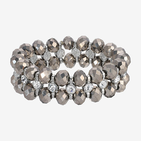 Click here for 1928 Silver-Tone Womens Crystal Stretch Bracelet... prices
