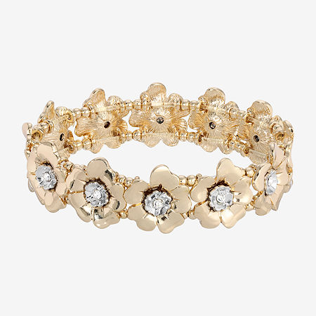 Click here for 1928 Two-Tone Womens Abalone Flower Stretch Bracel... prices