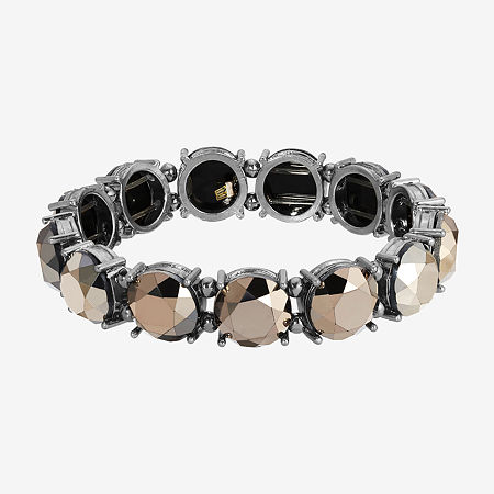Click here for 1928 Silver-Tone Womens Gray Stretch Bracelet  One... prices