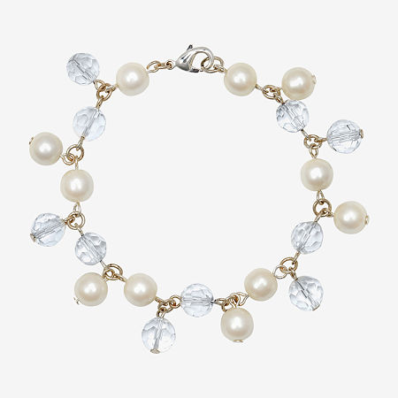 Click here for 1928 Silver-Tone Womens Crystal Beaded Bracelet  O... prices