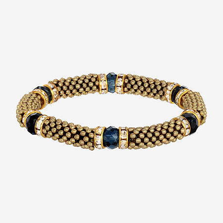 Click here for 1928 Gold-Tone Womens Crystal Stretch Bracelet  On... prices