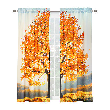 Click here for Scenic Fall Tree Rod Pocket Light-Filtering Set of... prices