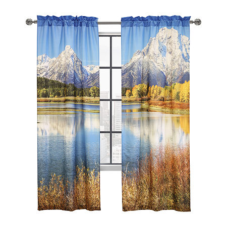Habitat Photo Reel Mountains Curtain Panel Pair