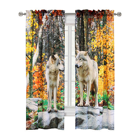 Habitat Photo Reel Wolves Curtain Panel Pair