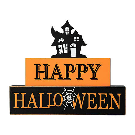 Click here for Glitzhome Wooden Haunted House Sign Halloween Tabl... prices