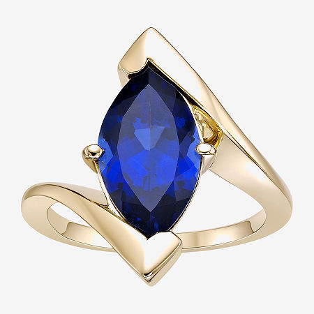 Click here for Womens Lab Created Blue Sapphire 18K Gold Over Sil... prices