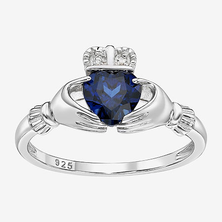 Click here for Womens Diamond Accent Lab Created Blue Sapphire St... prices
