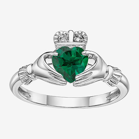 Click here for Womens Diamond Accent Lab Created Green Emerald St... prices