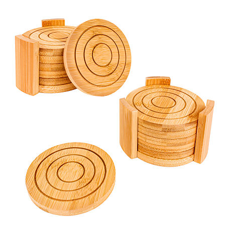 Click here for BergHOFF Bamboo 14pc Coasters Set  Round 4-pc. Coa... prices