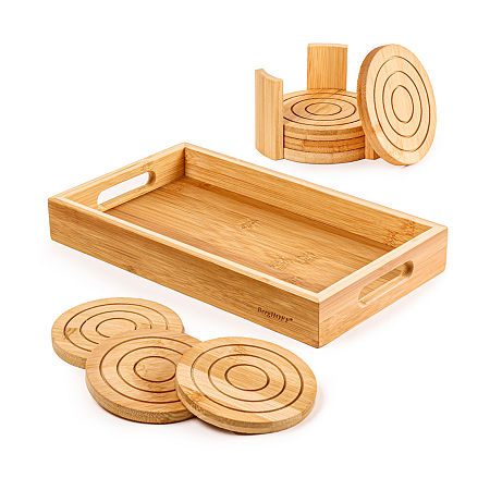 Click here for BergHOFF Bamboo 8pc Serving Tray With Coasters Set... prices