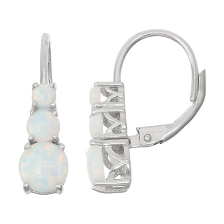 Click here for Lab-Created Opal Sterling Silver Leverback Earring... prices