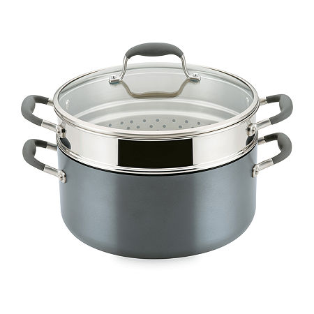 Anolon Advanced Home Hard-Anodized Nonstick 8.5 Qt. Wide Stockpot with Multi-Function Insert - Moonstone