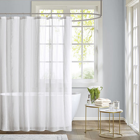 Madison Park Anna Sheer Shower Curtain  72 x 72 - White