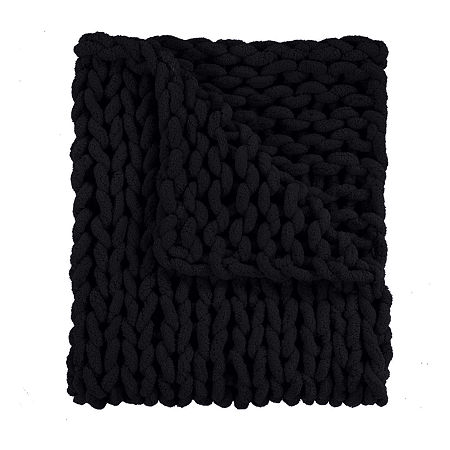 Donna Sharp Chenille Knitted Throw  40 x 50 - Black