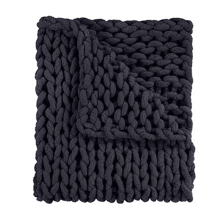 Donna Sharp Chenille Knitted Throw  40 x 50 - Gray