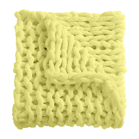 Donna Sharp Chenille Knitted Throw  40 x 50 - Yellow