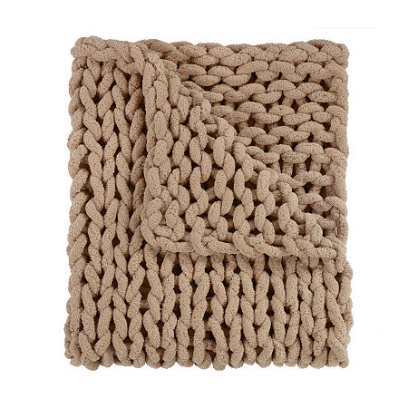 Donna Sharp Solid Chenille Knitted Throw Blanket