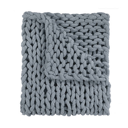 Donna Sharp Solid Chenille Knitted Throw Blanket