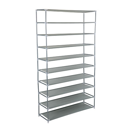 Click here for Simplify 10-Shelf Metal Shoe Rack  One Size  Gray prices