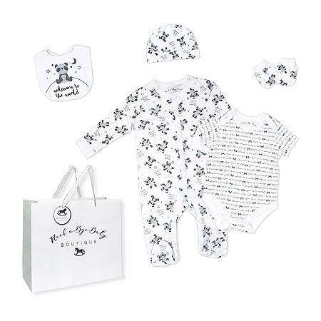 Rock-a-Bye Baby Boutique Baby Boys or Baby Girls Layette Gift Bag Set - Panda