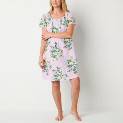 Adonna Womens Short Sleeve Scoop Neck Nightgown - JCPenney