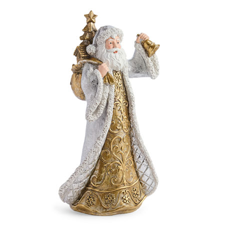 Click here for North Pole Trading Co. 20in Silver Resin Santa Chr... prices