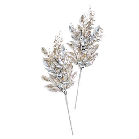 Click here for North Pole Trading Co. Silver And Gold Leaf Set 2-... prices