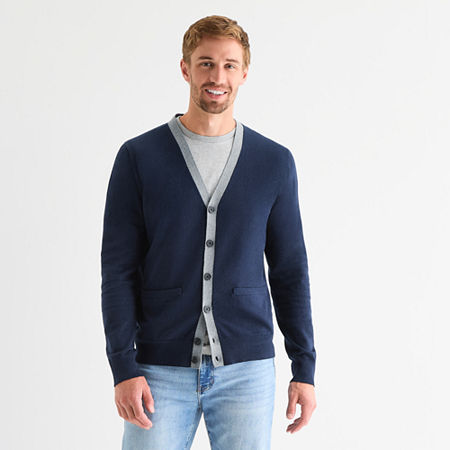 Click here for St. Johns Bay Fine Gauge Blocked Mens V Neck Long... prices