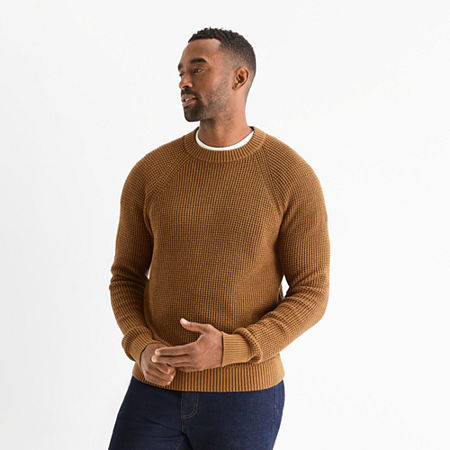 Click here for St. Johns Bay Raglan Waffle Mens Crew Neck Long Sl... prices