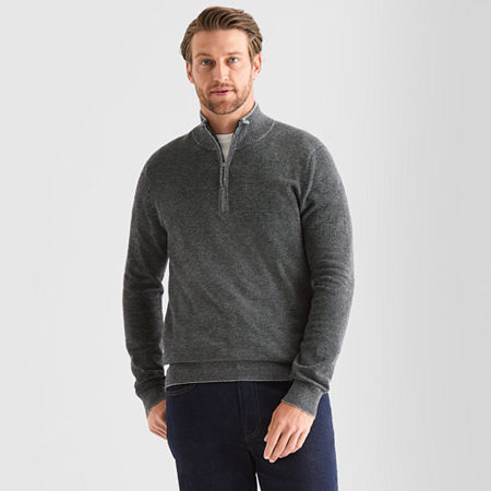 Click here for St. Johns Bay Birdseye Mens Mock Neck Long Sleeve... prices