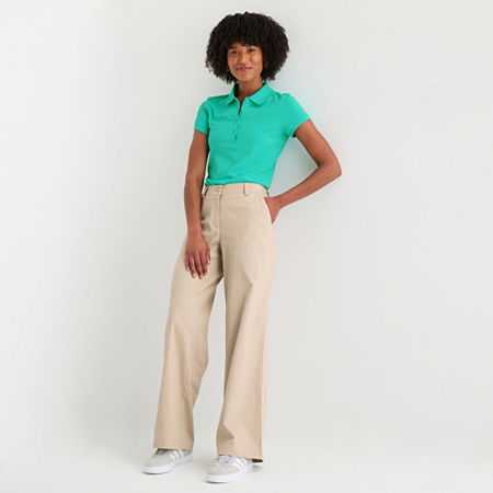 Click here for IZOD Womens Wide Leg Straight Fit Juniors Flat Fro... prices
