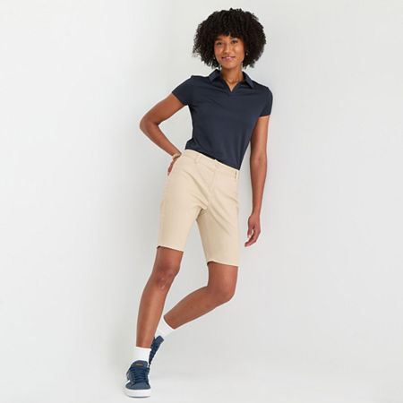 Click here for IZOD Womens 9 1/4 Juniors Bermuda Short  6  Beige prices