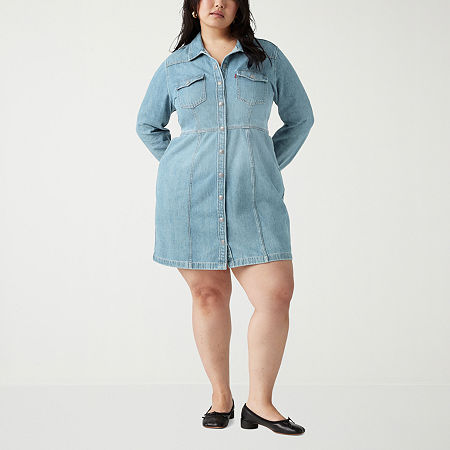 Levis Plus Size Flynn Western Button-Front Dress - Plant Pause