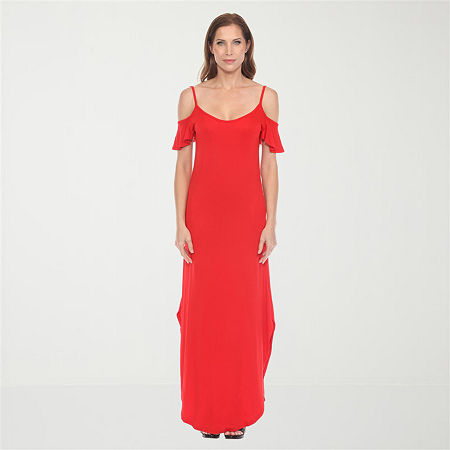 White Mark Womens Short Sleeve Sundress  Small  Red