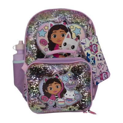 Licensed 5 Piece Gabby's Dollhouse Backpack Set with Matching Lunch Bag ...